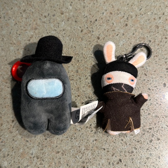 gamestop | Toys | 2 Stuffed Keychain Collectibles Among Us And Rabbids ...